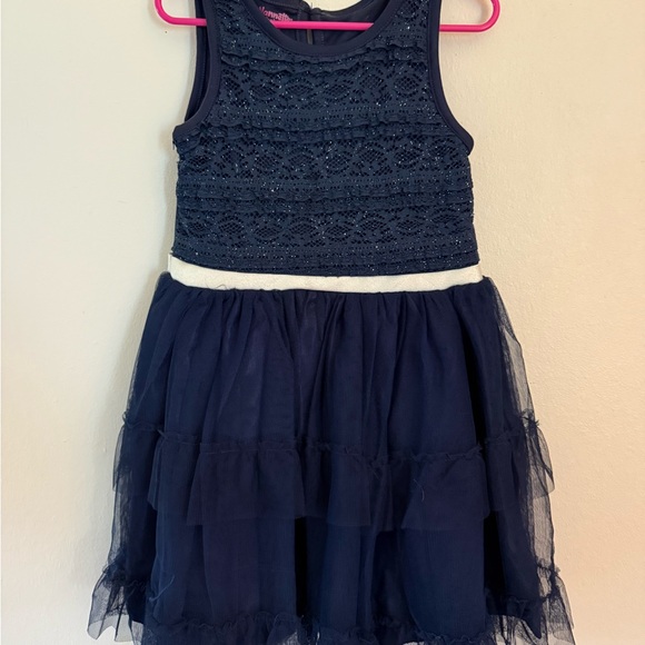 Nannette | Dresses | Nannette Blue And White Fit And Flare Formal Dress ...
